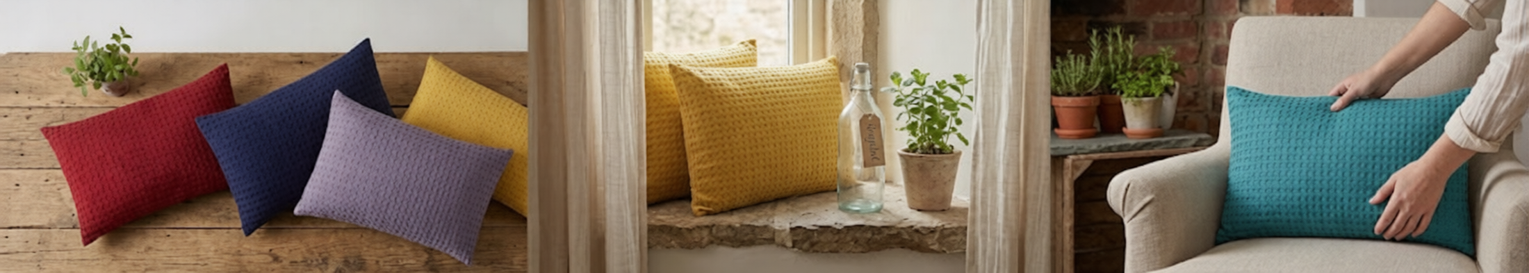 Recycled Waffle Boudoir Cushion UK – Raymat Textiles